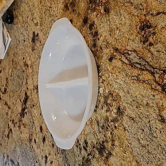 Fire King | Kitchen | Vintage King Glass White Oval Divided Casserole ...